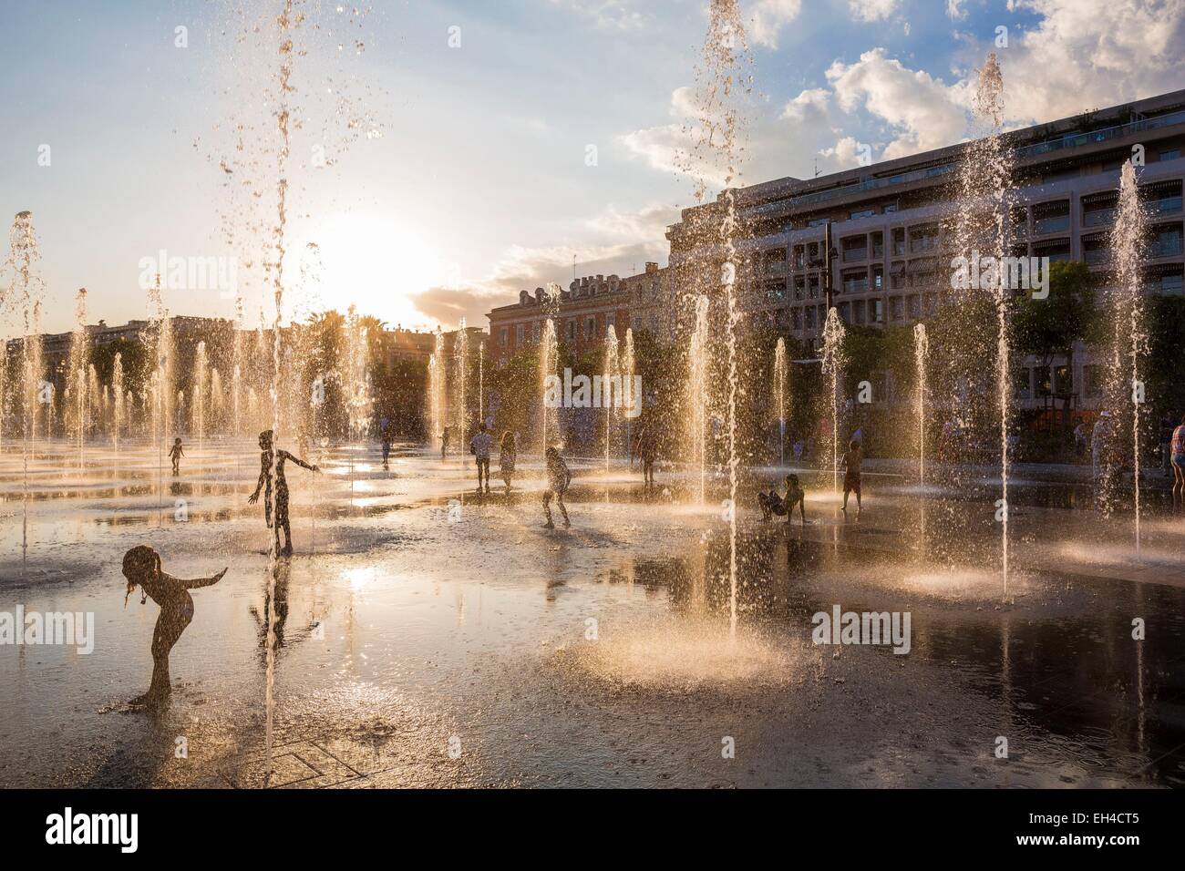 France, Alpes Maritimes, Nice, the Promenade du Paillon, the ornamental ...
