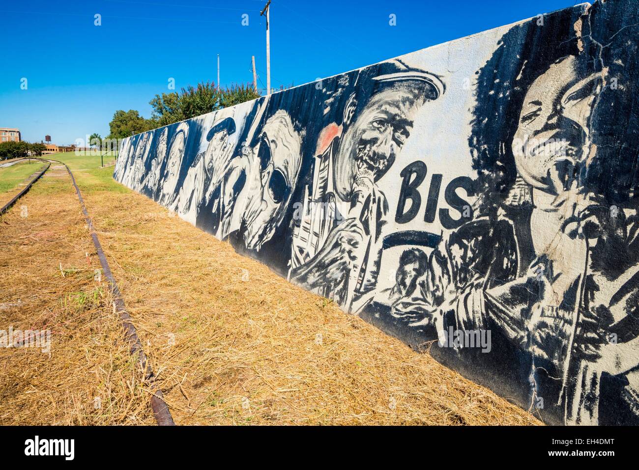 United States, Arkansas, Helena, mural related to the King Biscuit ...