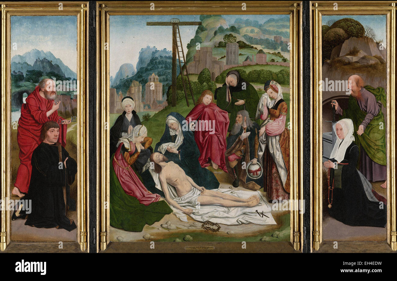 Jan Jansz Mostaert Triptych with the Lamentation Stock Photo - Alamy
