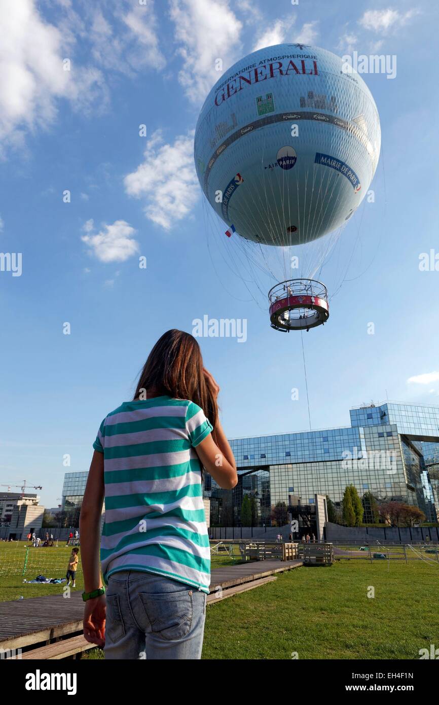 France, Paris, Andre Citroen park, observation balloon Stock Photo - Alamy