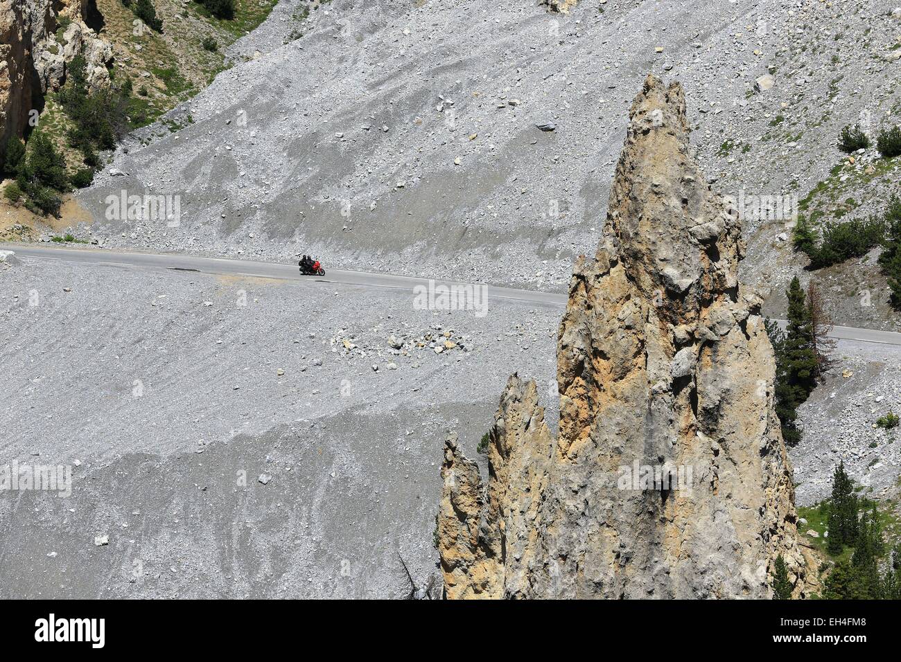 France, Hautes Alpes, regional park of Queyras, Col d'Izoard 2360 m ...