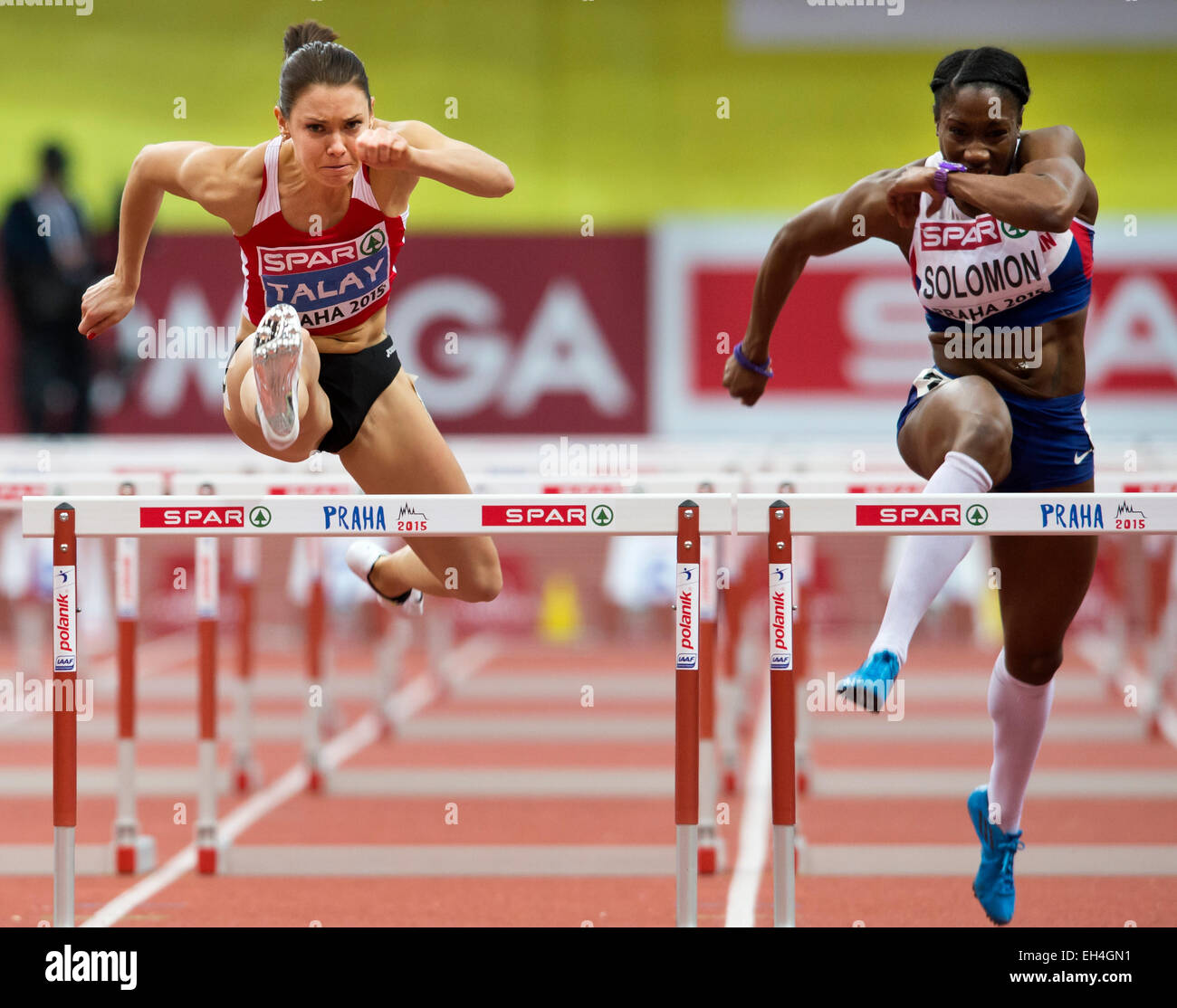 Prague, Czech Republic. 6th Mar, 2015. Alina Talay of Belarus, left ...