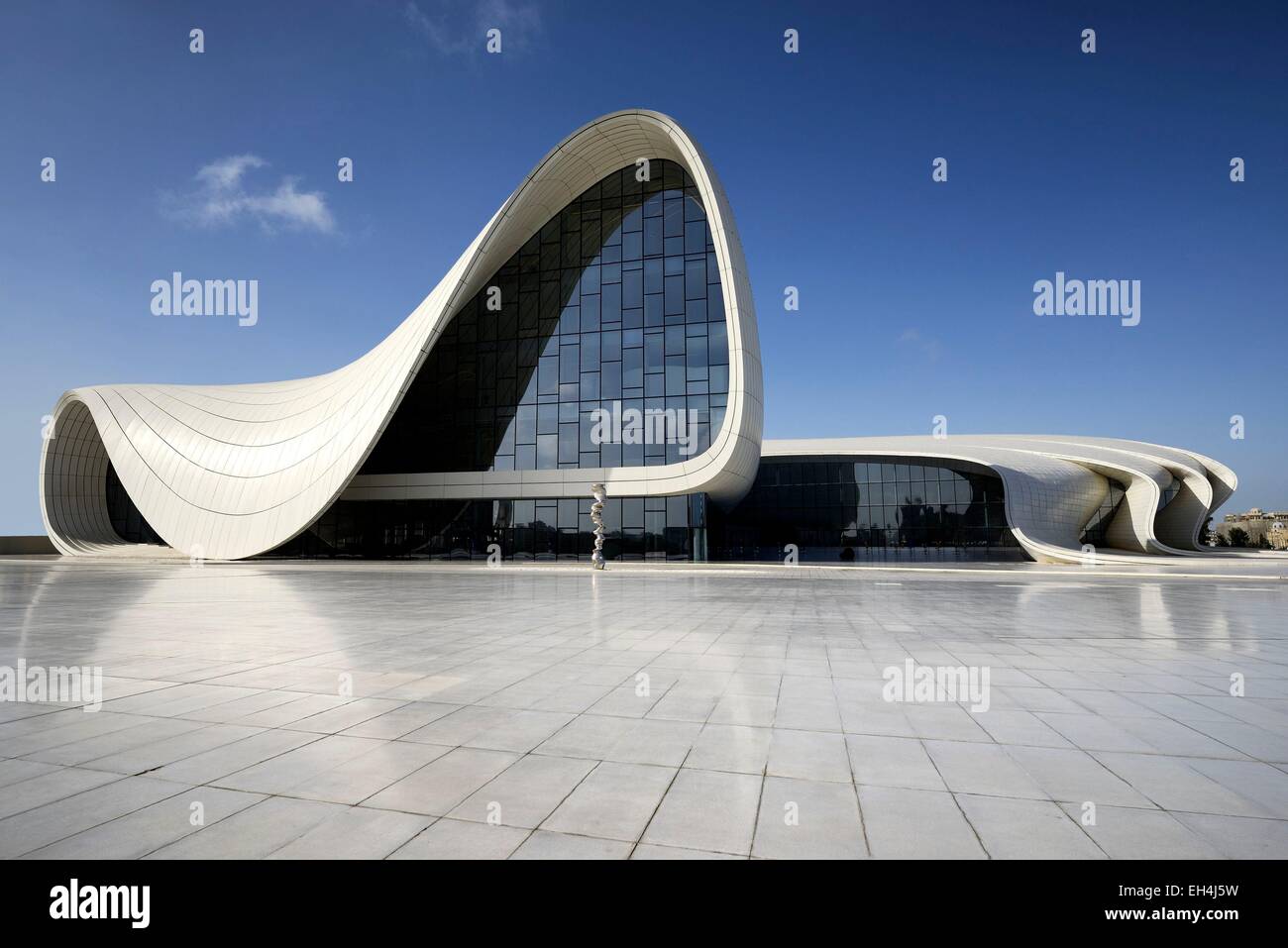 Azerbaijan, Baku, Heydar Aliyev cultural center futuristic monument ...
