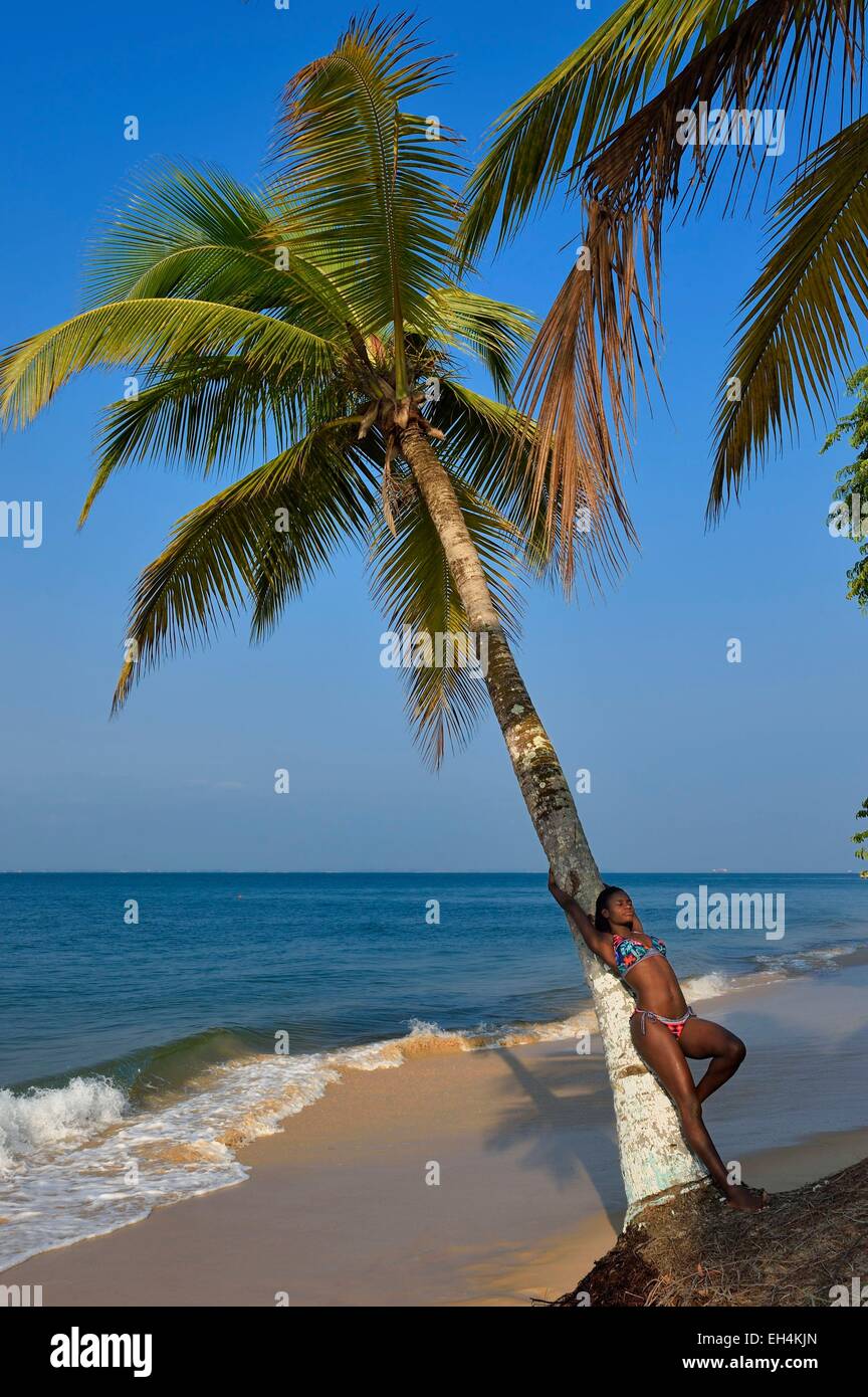 Gabon, Estuaire Province, the Pointe Denis beach facing Libreville on ...