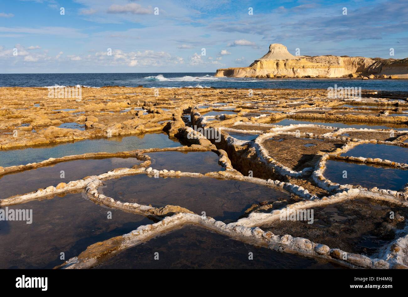 Malta, Gozo, salt of Xwenji still operated today Stock Photo - Alamy