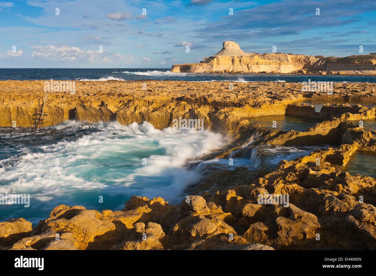 Malta, Gozo, salt of Xwenji still operated today Stock Photo - Alamy