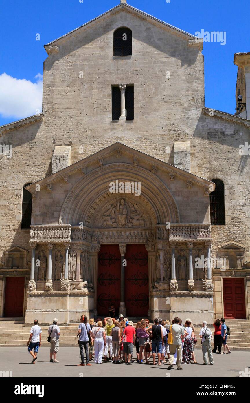 France, Bouches du Rhone, Arles, Saint Trophime church, listed as World ...