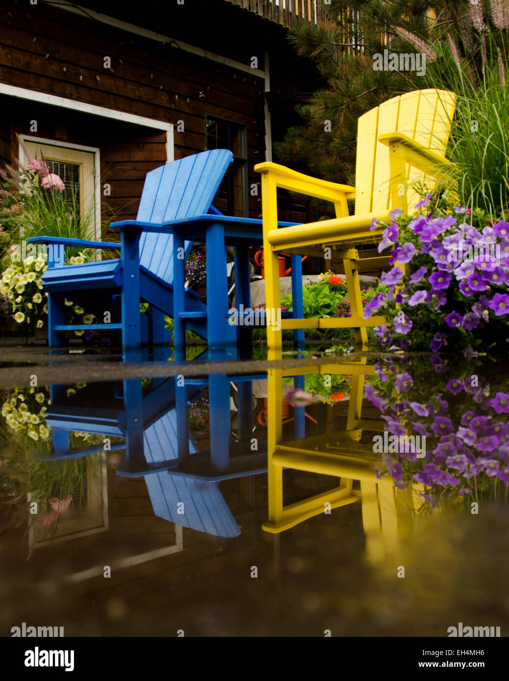 Adirondack chair cabin hi-res stock photography and images - Alamy