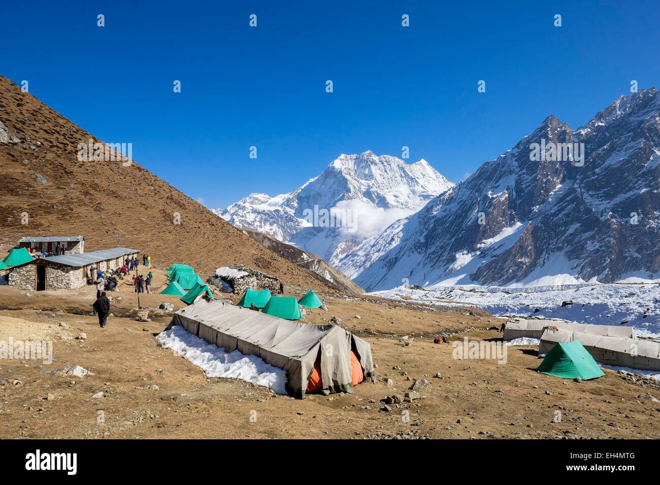 Nepal, Gandaki zone, Manaslu Circuit, between Samdo and Dharamsala ...