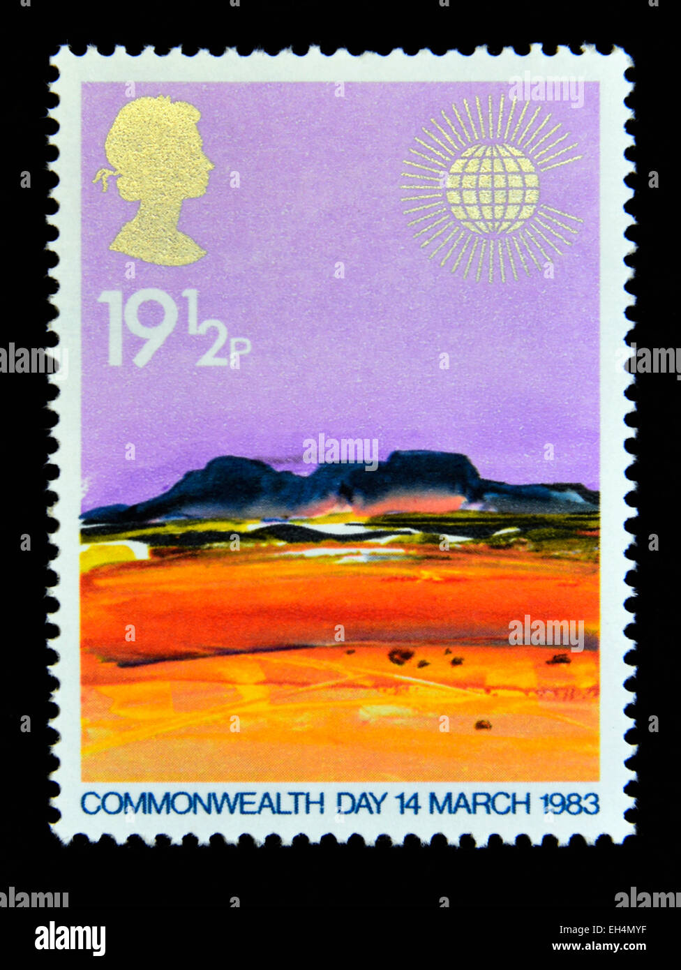 Postage stamp. Great Britain. Queen Elizabeth II. 1983. Commonwealth ...