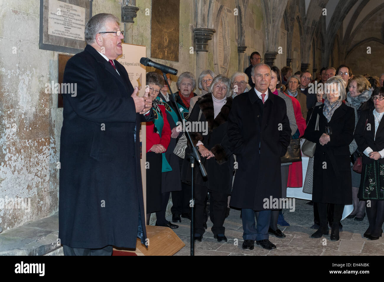 Salisbury, Wiltshire, UK. 6th March, 2015. Robert Key former MP opening ...