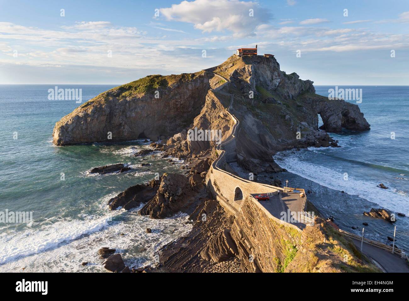 Spain, Vizcaya Province, Bermeo, San Juan de Gaztelugatxe peninsula ...