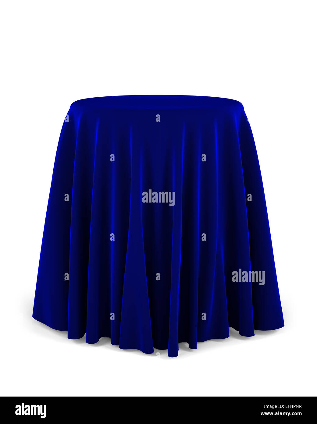 Round presentation pedestal covered with a blue cloth Stock Photo - Alamy