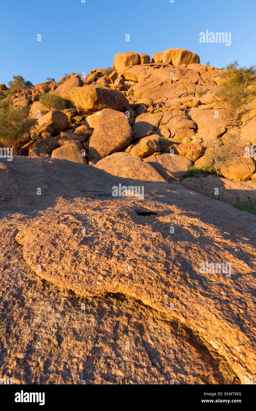 Namibia, Kunene region, Damaraland, rocks around Twyfelfontein Stock ...