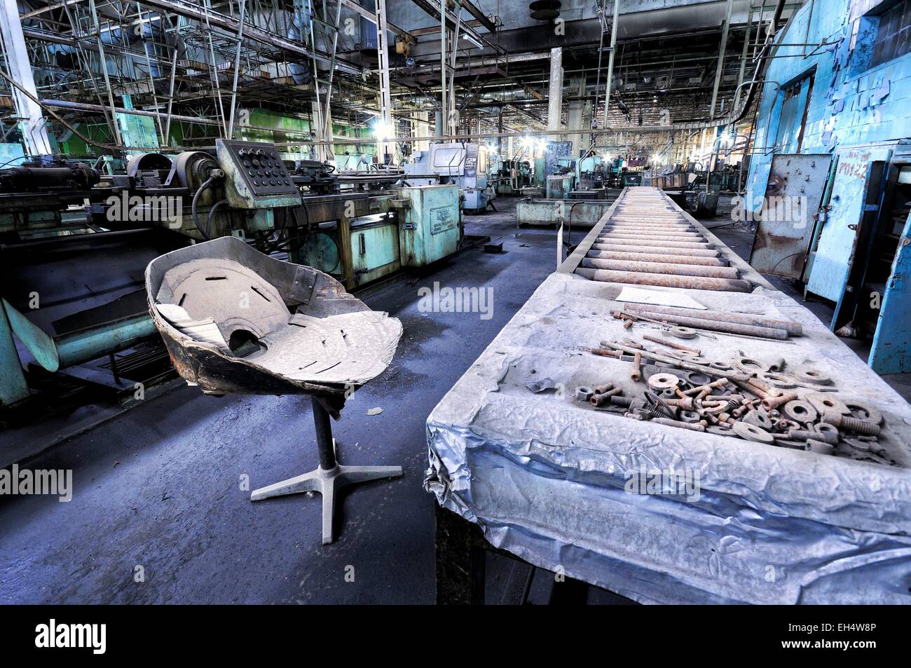 Azerbaijan, Baku, abandoned air conditioner factory which used to ...