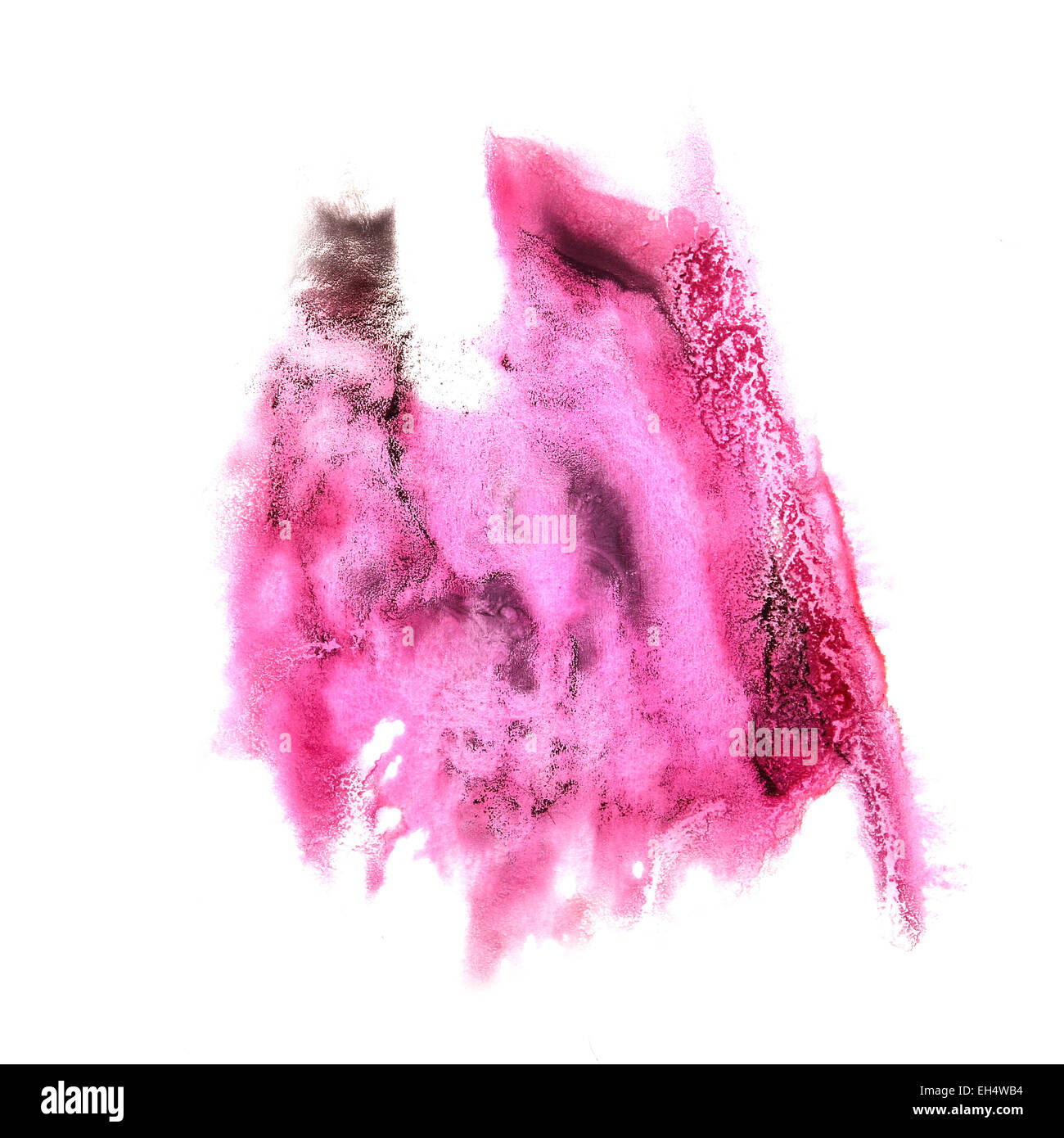stain pink, black with watercolour paint stroke watercolor isola Stock ...