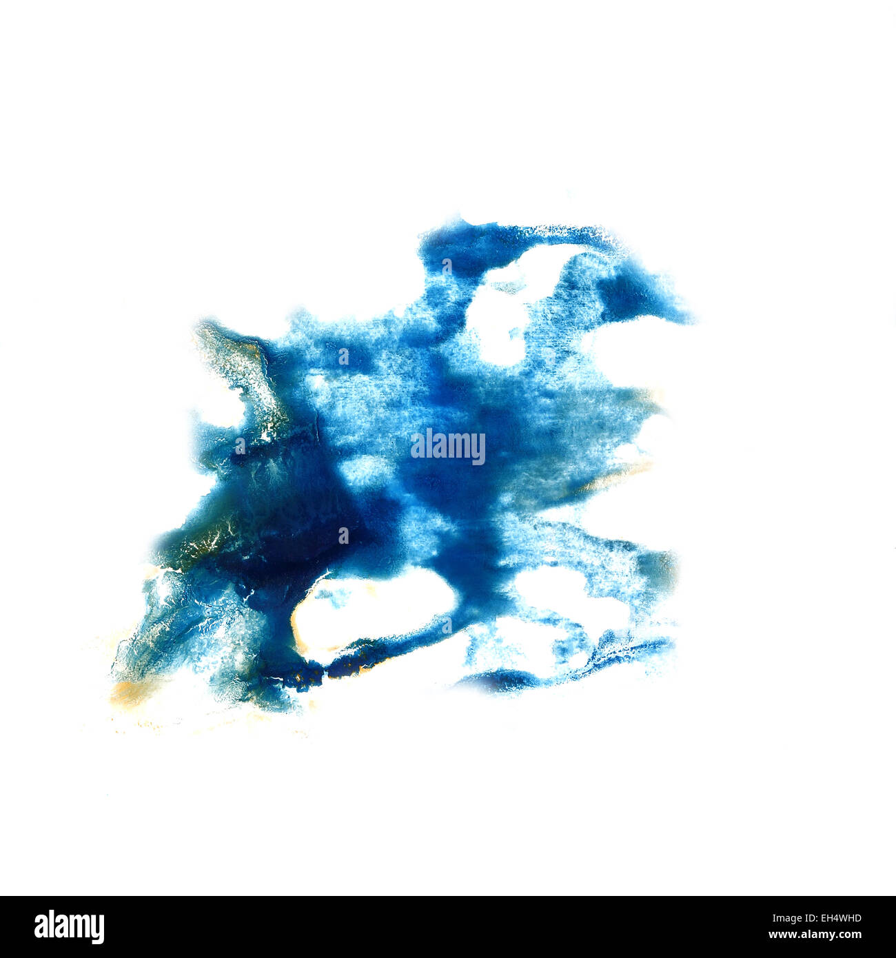 stain blue with paint stroke watercolor isolated Stock Photo - Alamy