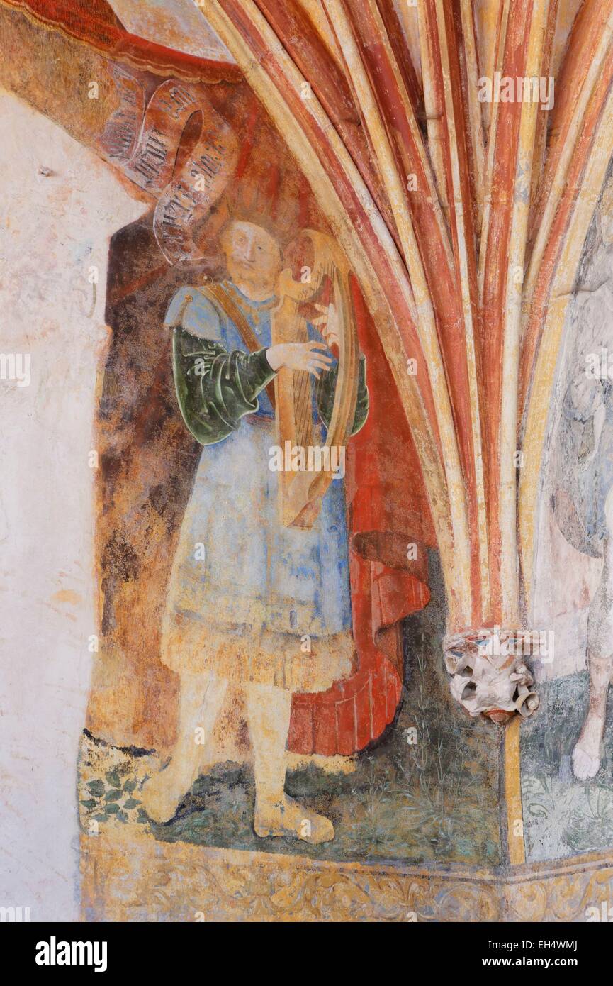 France, Saone et Loire, Cuisery, Chapel Caron, wall paintings, 16th ...