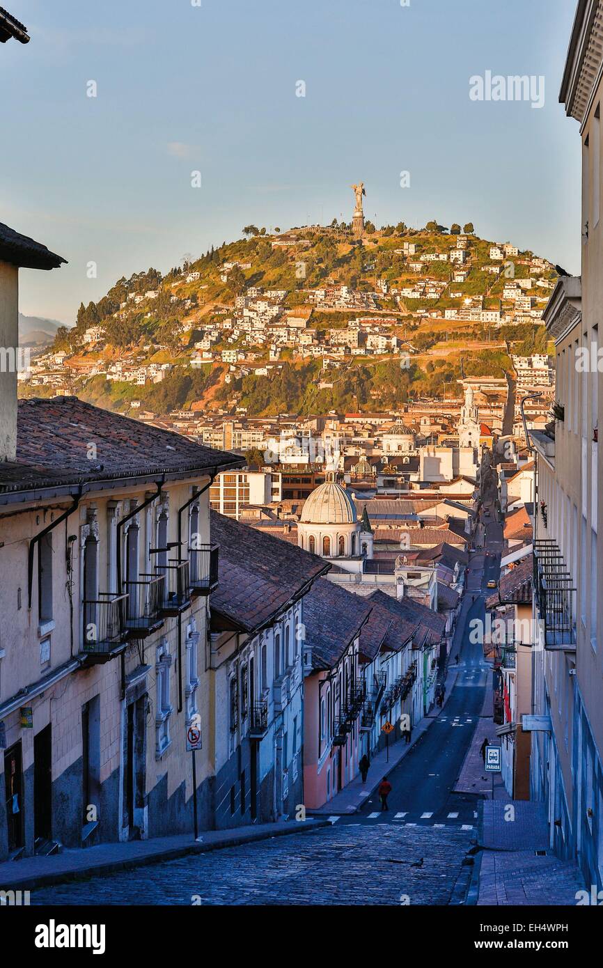 Ecuador, Quito, listed as World Heritage by UNESCO, El Tejar, street of ...