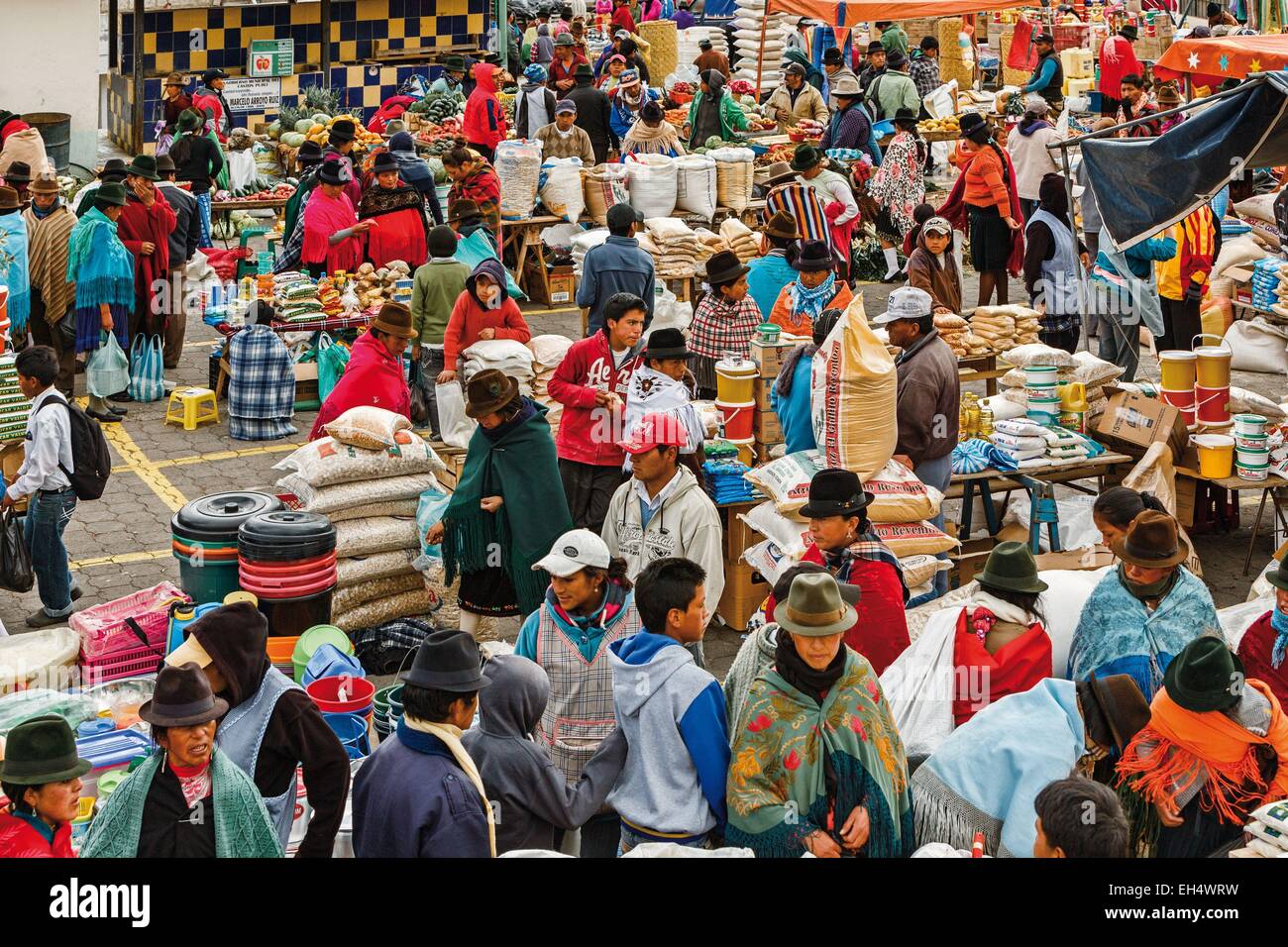 Ecuador, Cotopaxi, Zumbahua, day of the village of Zumbahua market ...