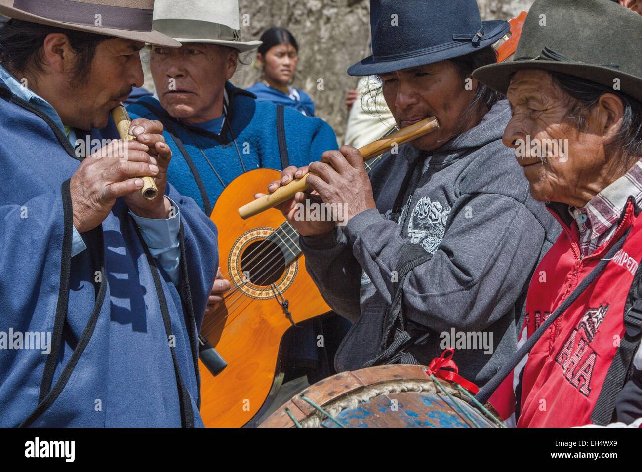 Ecuador, Imbabura, San Pablo rural community, Intyrami day, traditional ...