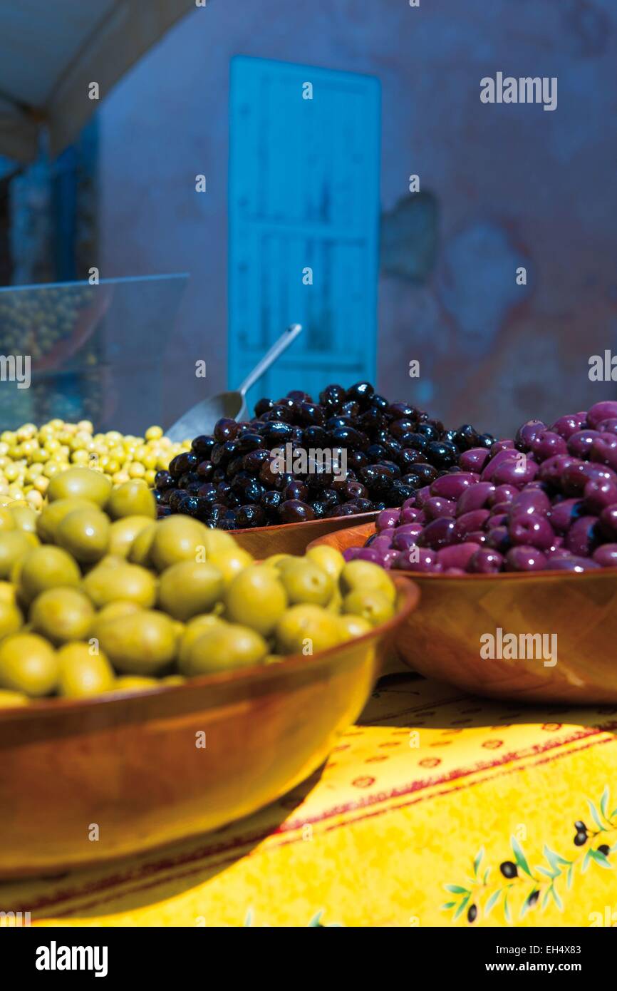 France, Alpes Maritimes, Valbonne, Provençal market in summer ...