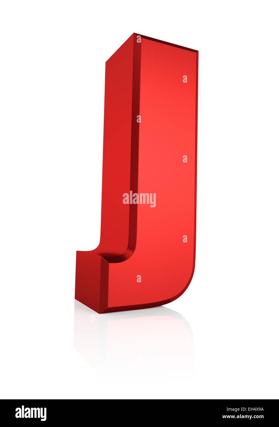 3d rendering red letter J isolated on white background Stock Photo - Alamy