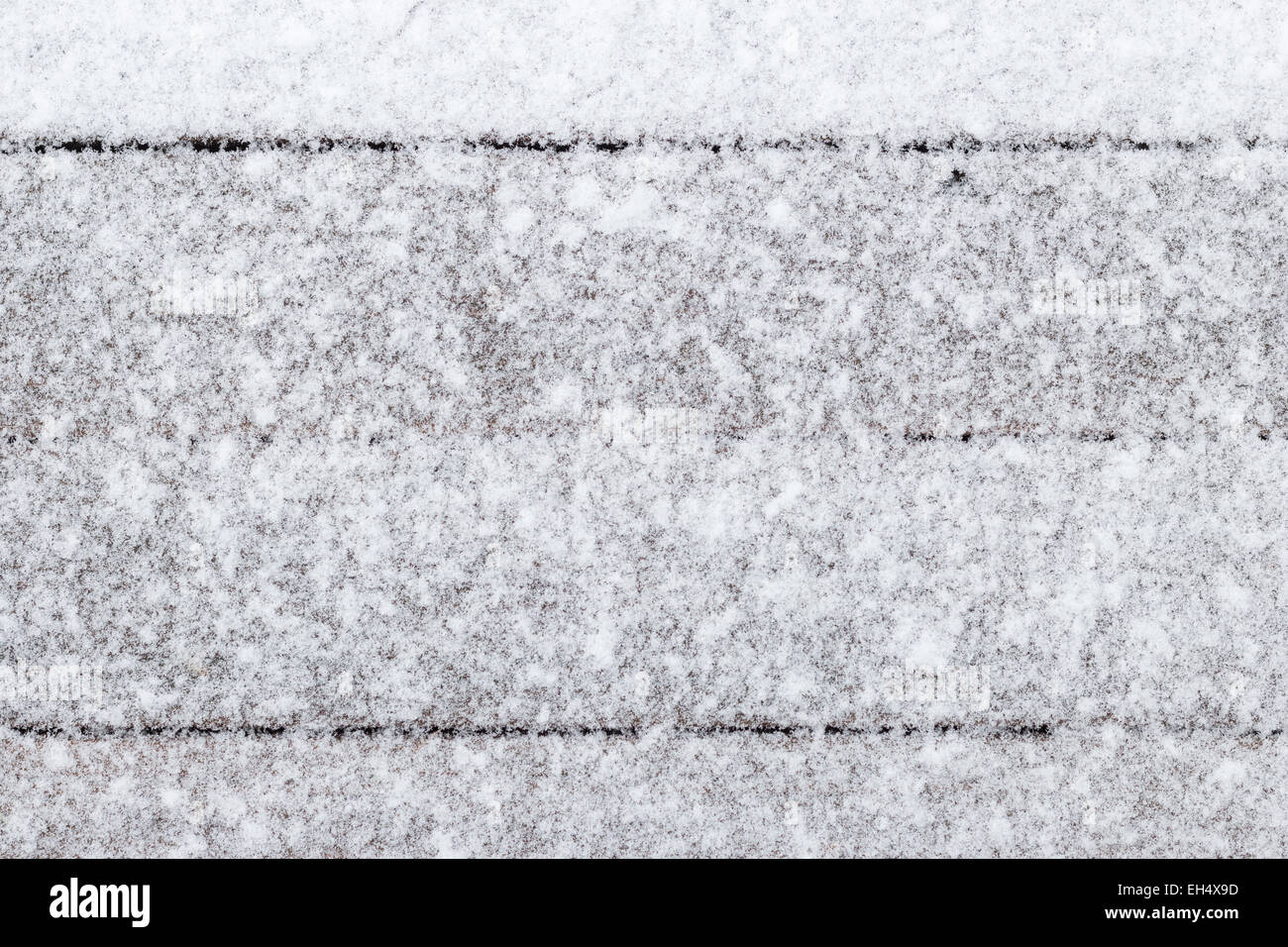 Wood boards covered in snow, viewed from above Stock Photo - Alamy