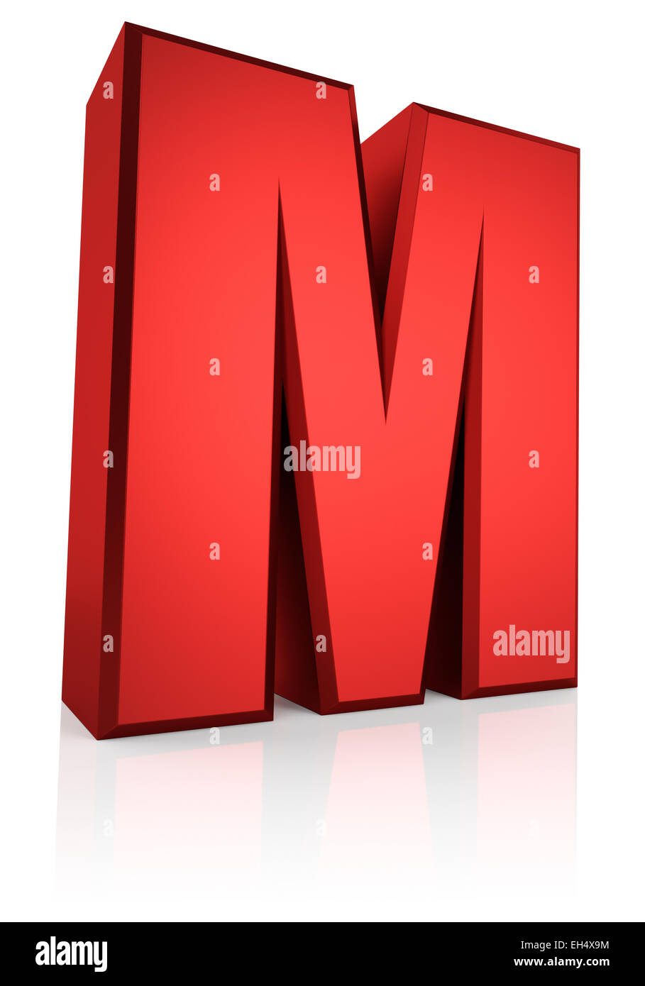 3d rendering red letter M isolated on white background Stock Photo - Alamy
