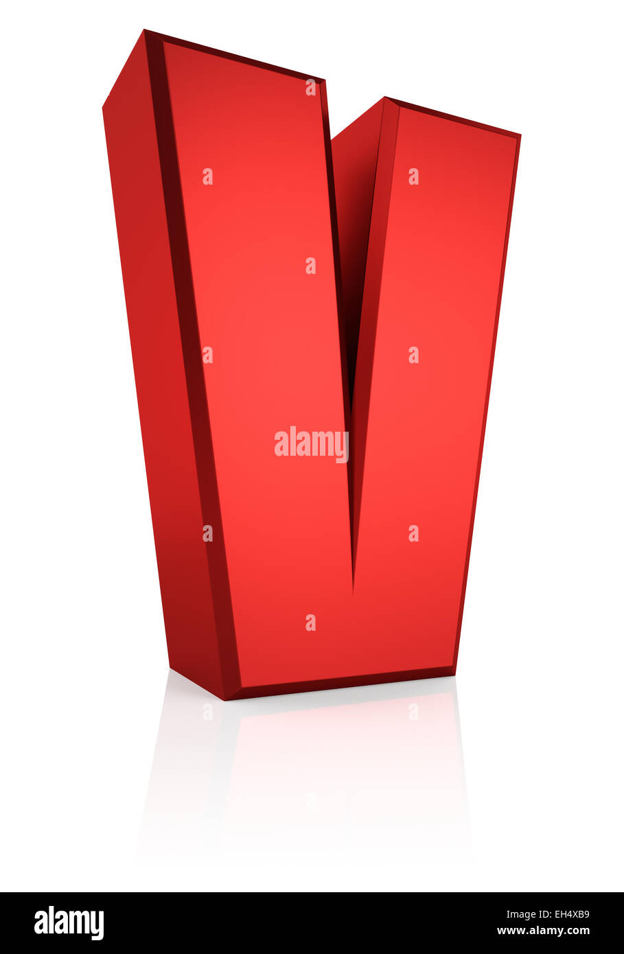 3d rendering red letter V isolated on white background Stock Photo - Alamy