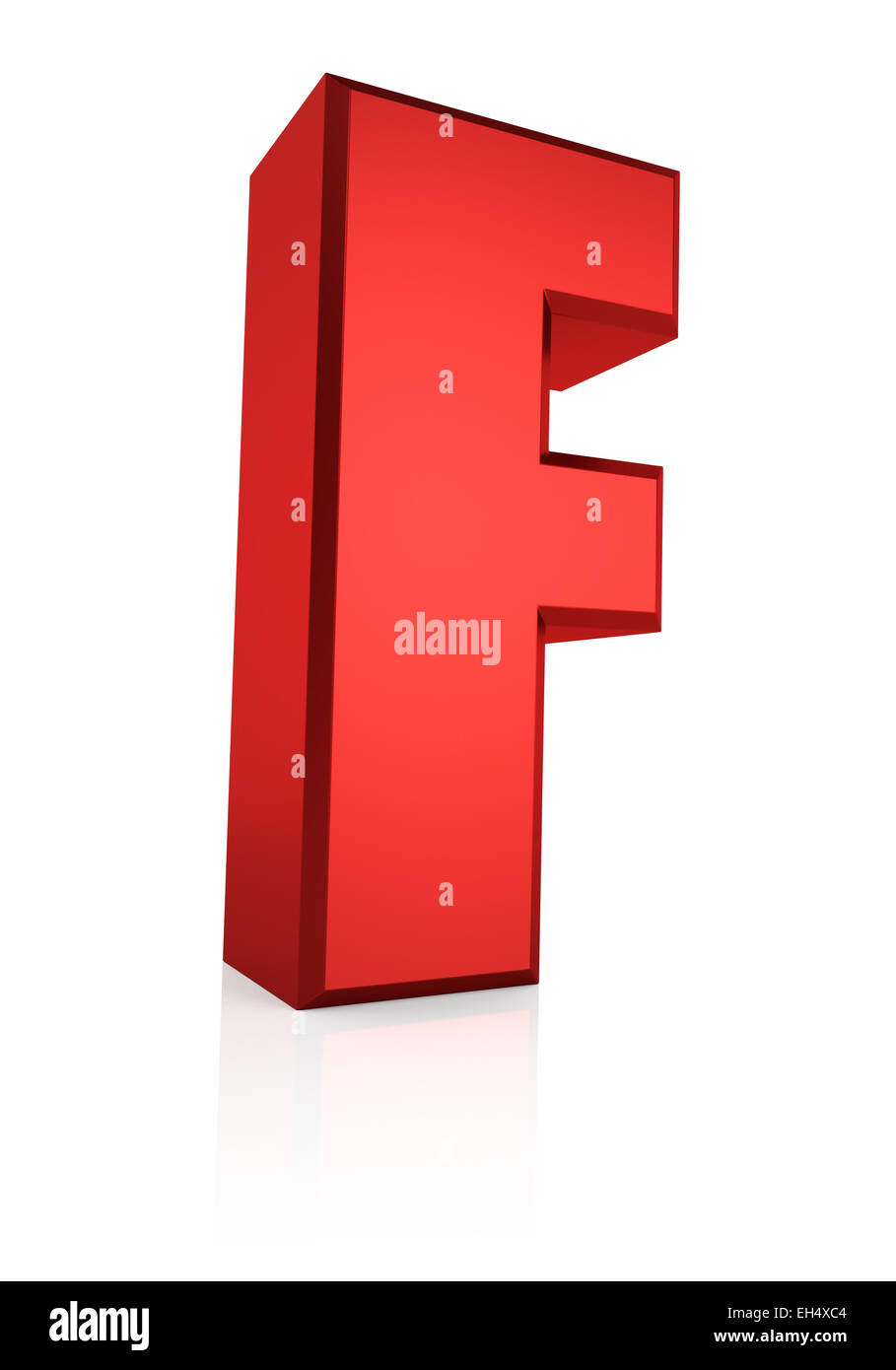 3d rendering red letter F isolated on white background Stock Photo - Alamy