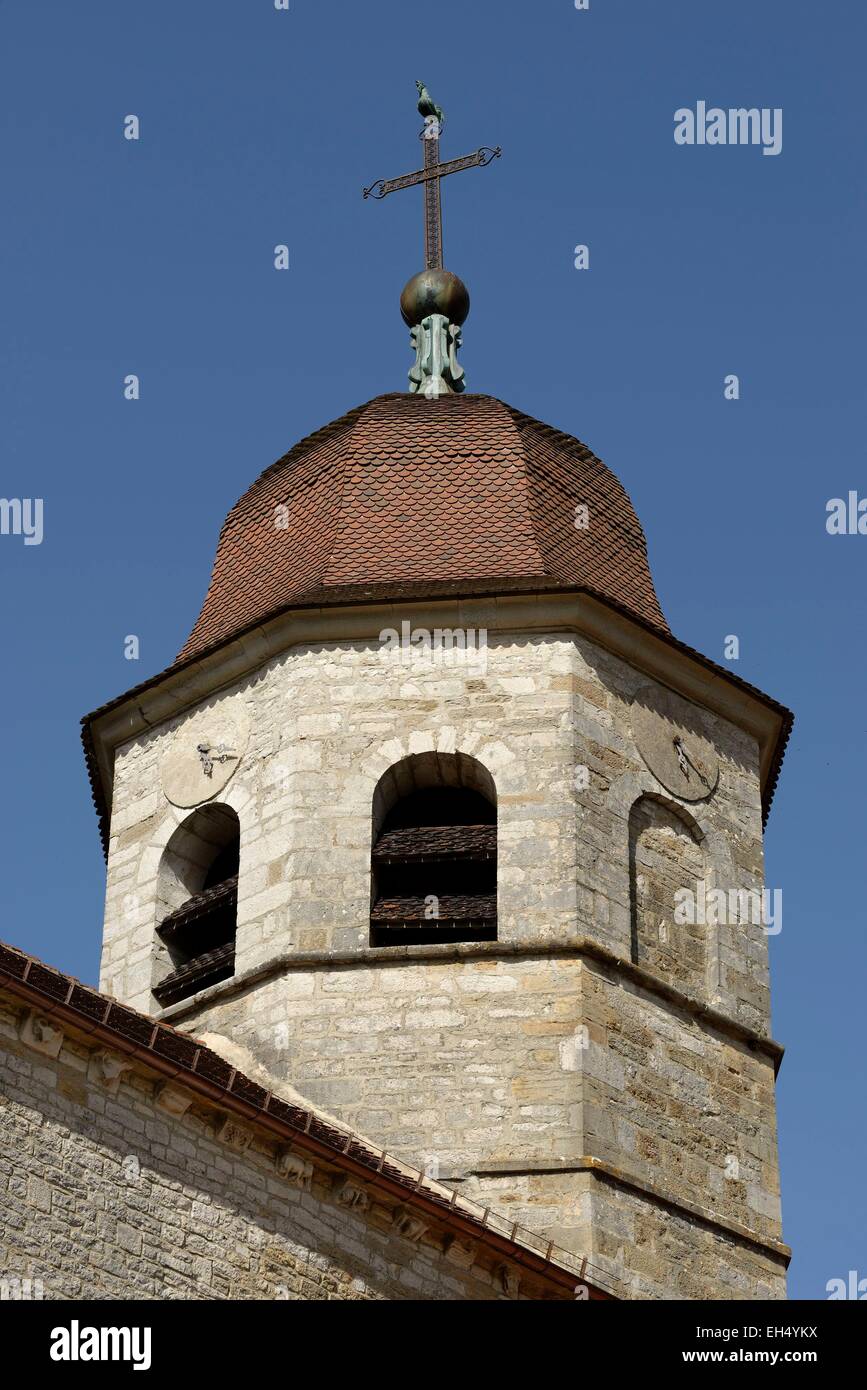 France, Jura, Gigny, abbey founded in 891, abbey church, octagonal ...