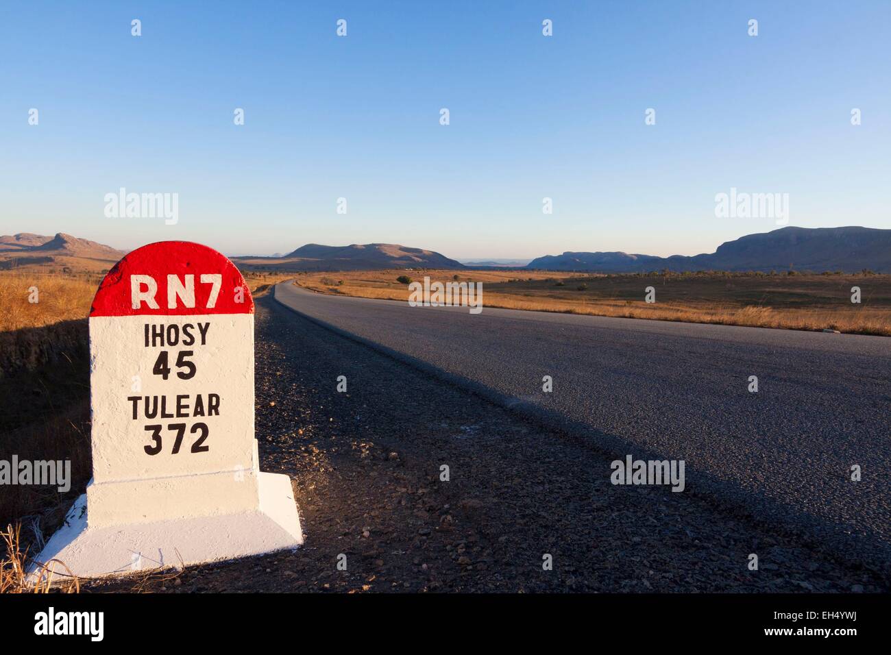 Madagascar, Ihorombe region, National 7 Road between Ambalavao and ...