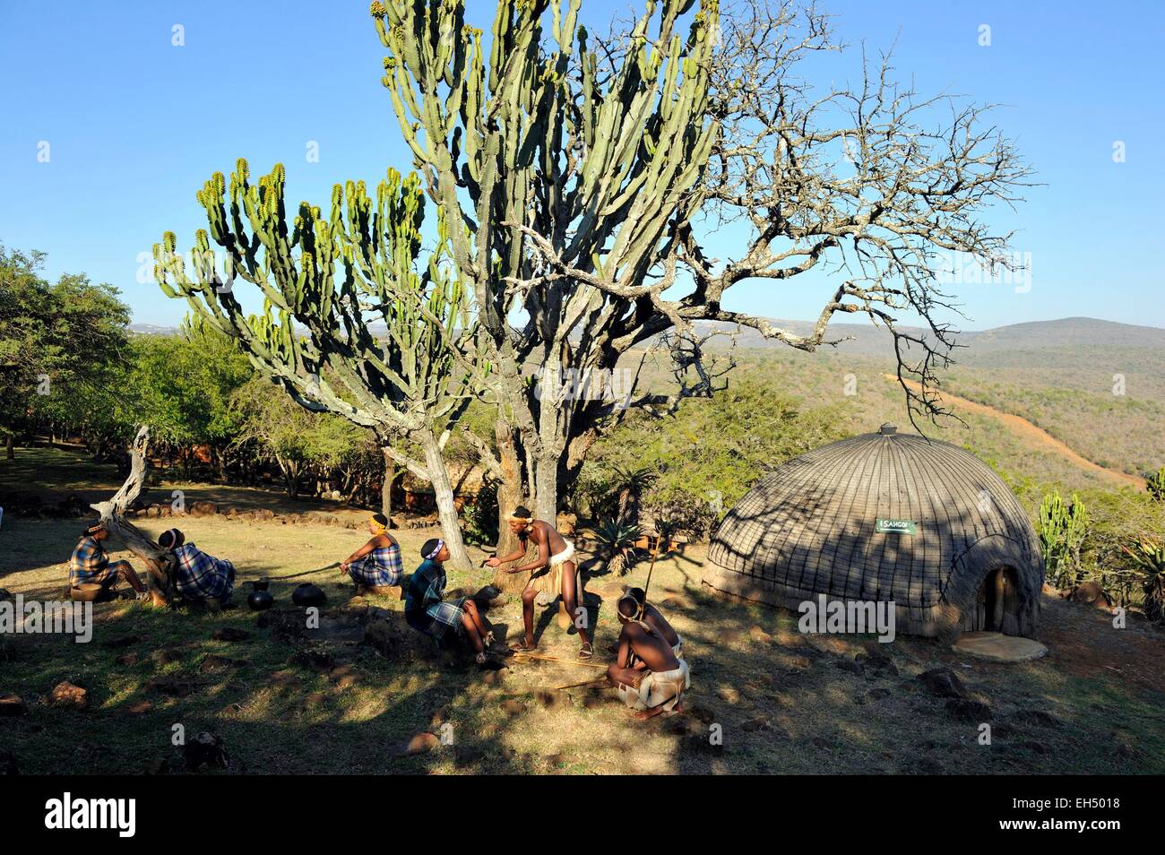 South Africa, Kwazulu Natal, Eshowe, Zululand, Shakaland Stock Photo ...