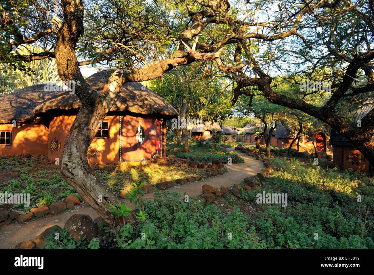 South Africa, Kwazulu Natal, Eshowe, Zululand, Shakaland Stock Photo ...