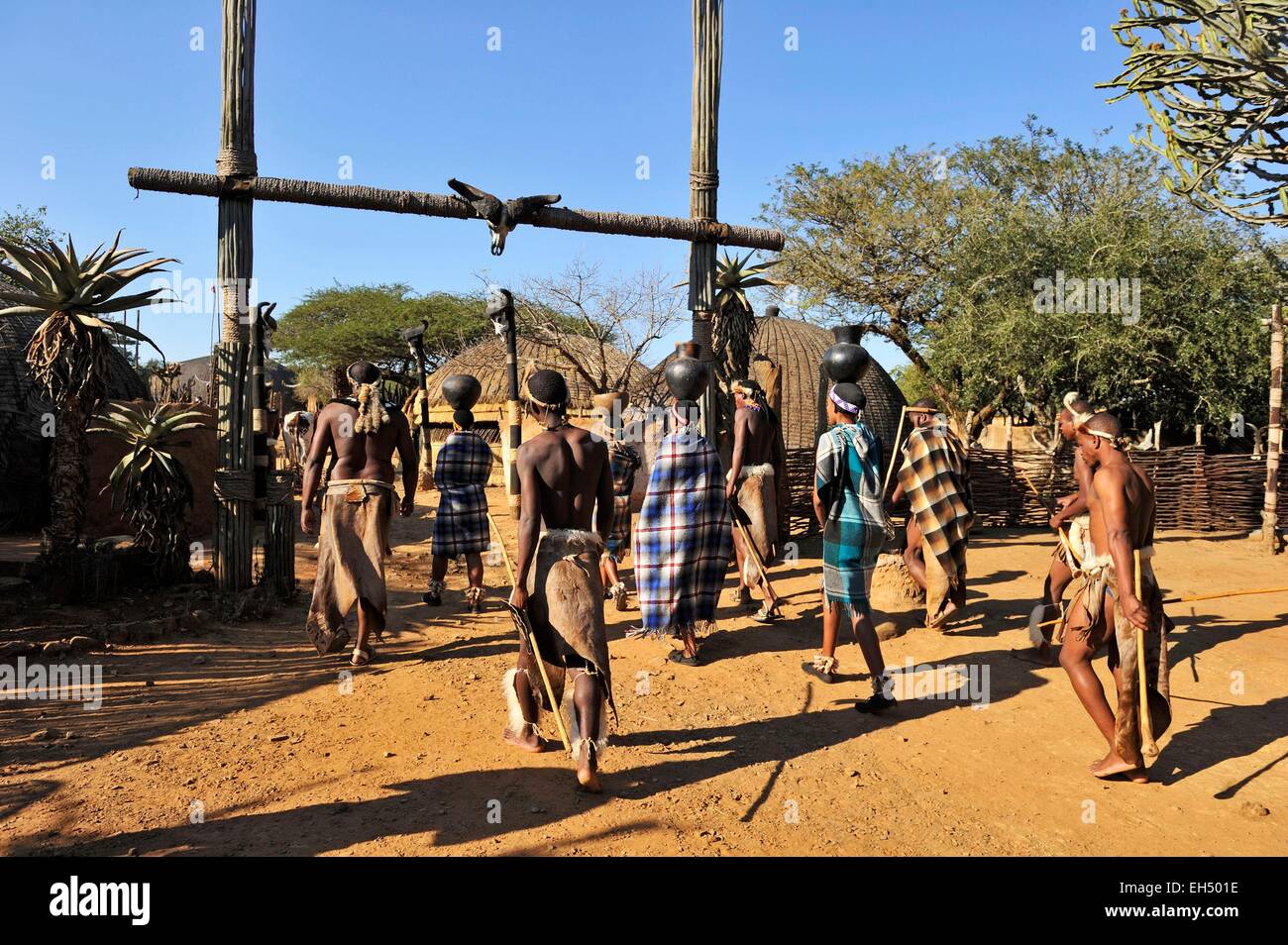 South Africa, Kwazulu Natal, Eshowe, Zululand, Shakaland Stock Photo ...