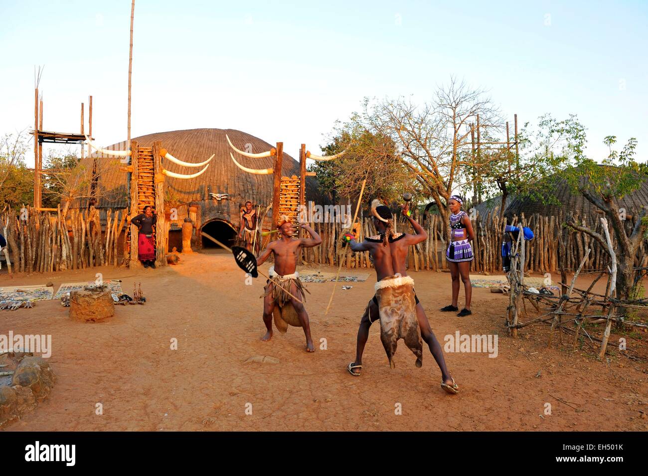 South Africa, Kwazulu Natal, Eshowe, Zululand, Shakaland Stock Photo ...