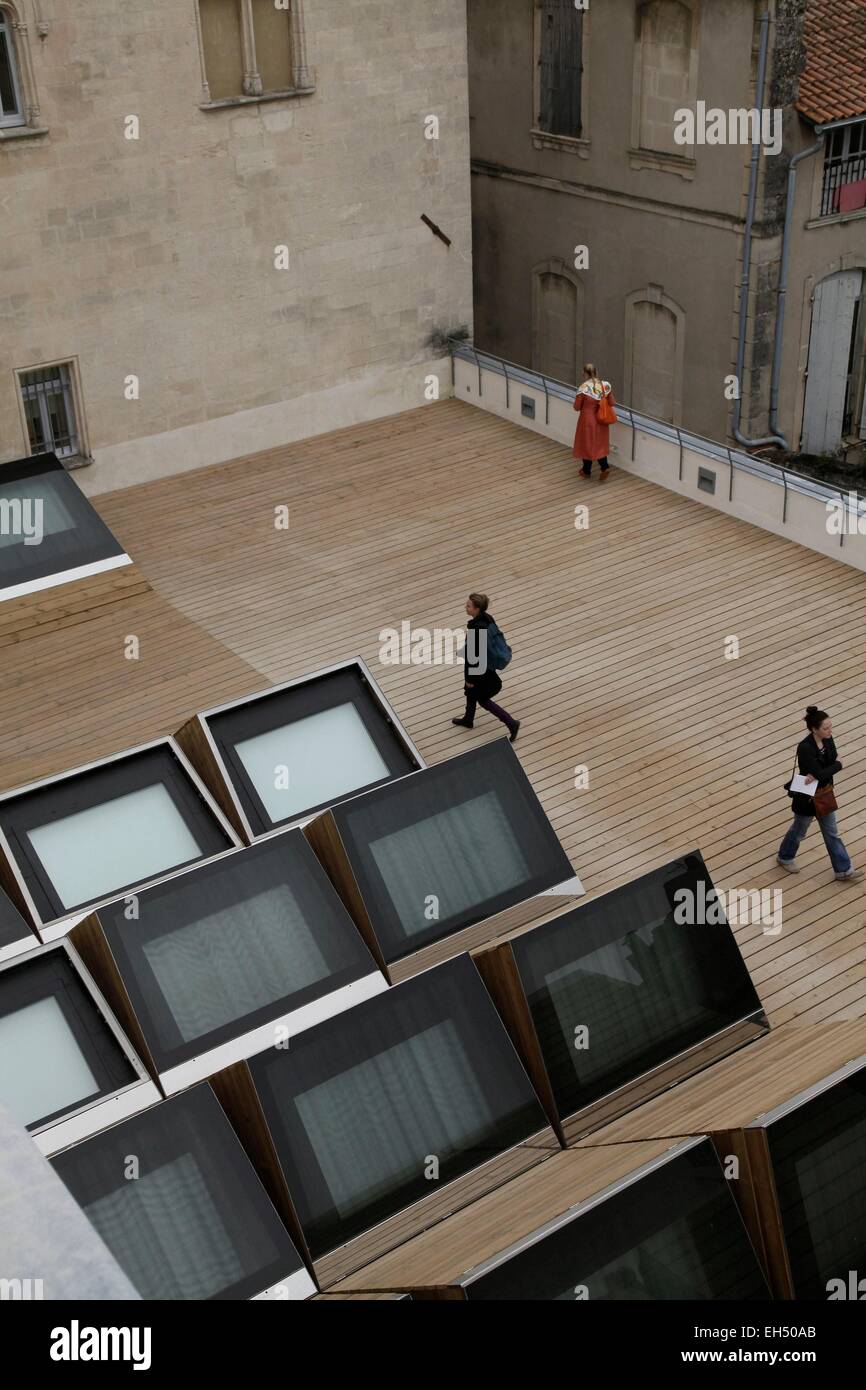 France, Bouches du Rhone, Arles, Van Gogh foundation, The roof-terrace ...