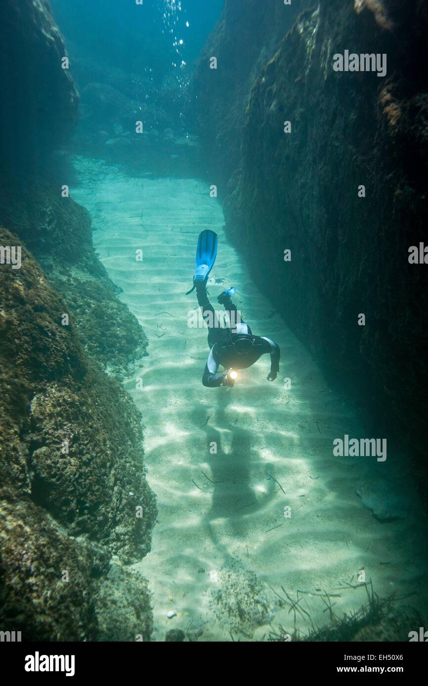 Greece, Cyclades, Island of Milos, scuba diving Stock Photo - Alamy