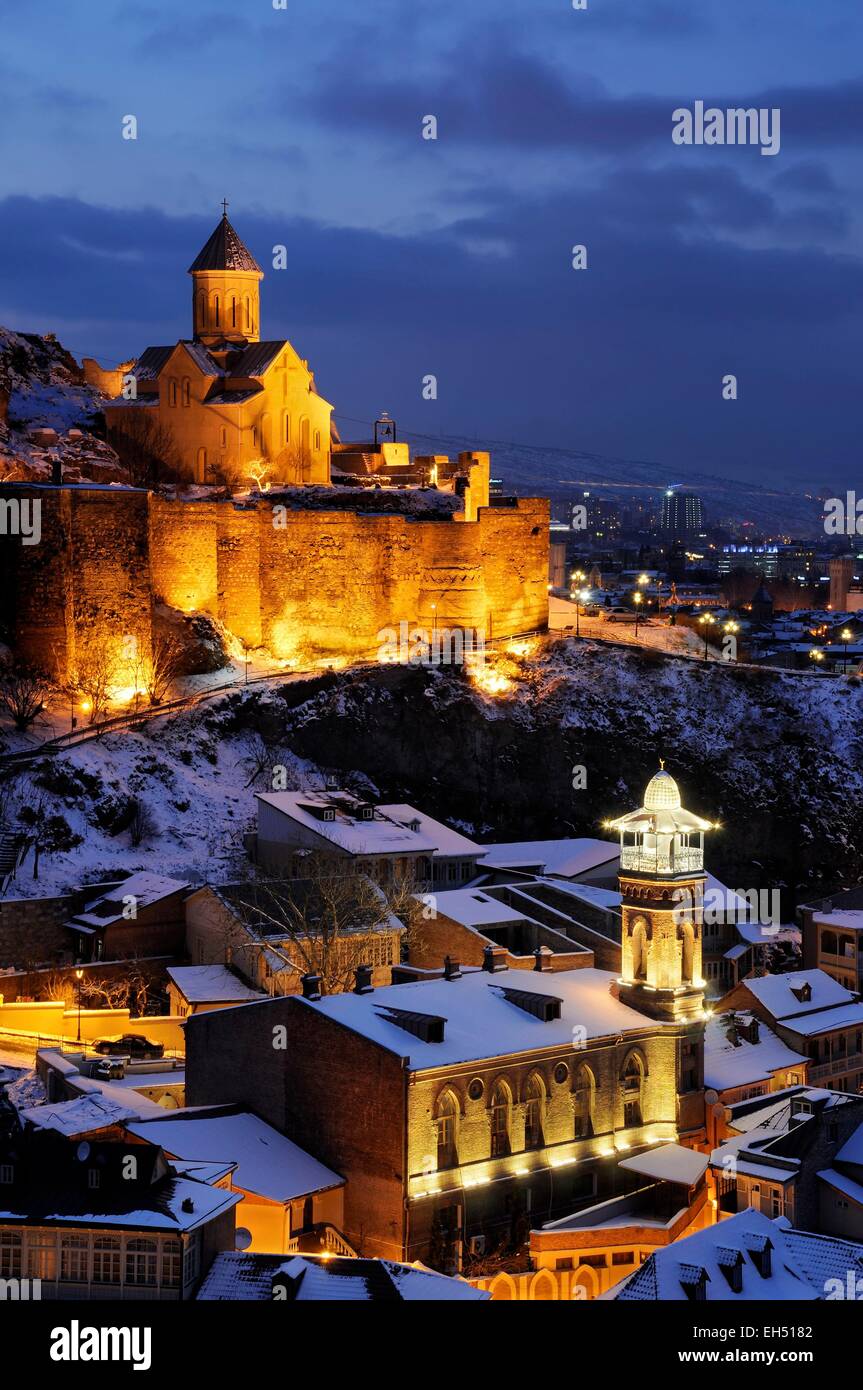 Georgia, Caucasus, Tbilisi, the old town with the mosque, the Narikala ...
