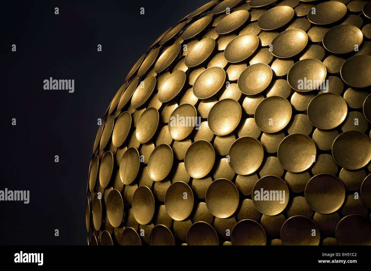 India, Tamil Nadu, Auroville, detail of the Matrimandir Stock Photo - Alamy