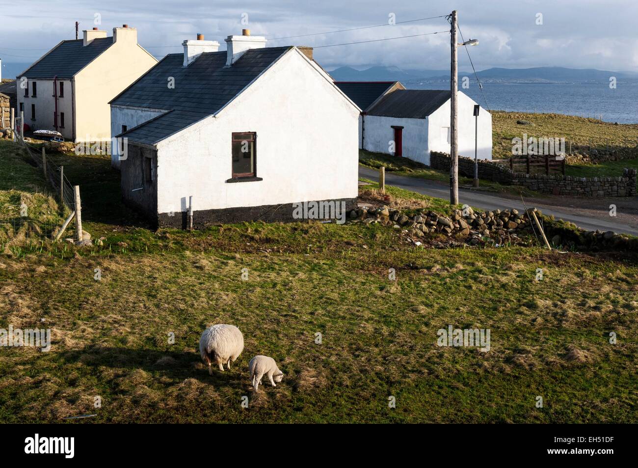 Ireland, Ulster, Donegal County, West Town main village on island Stock ...