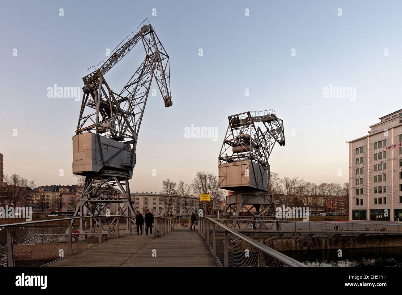 France, Bas Rhin, Strasbourg, development of port du Rhin (Rhine's ...
