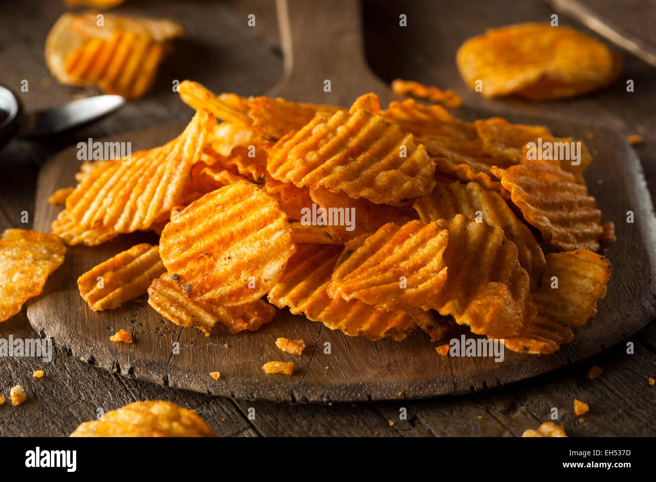 Hot Barbeque Potato Chips Ready to Eat Stock Photo - Alamy