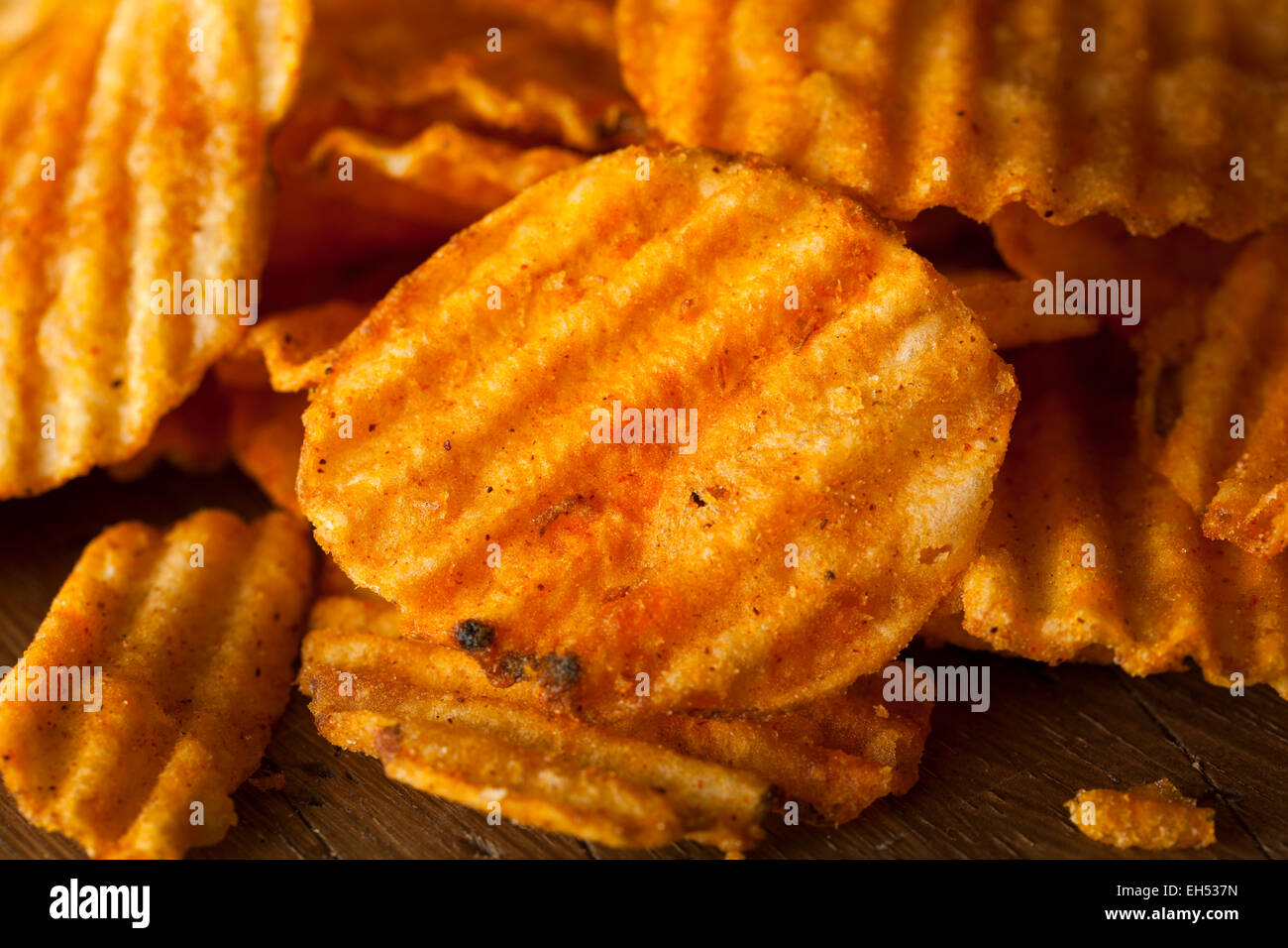 Hot Barbeque Potato Chips Ready to Eat Stock Photo - Alamy