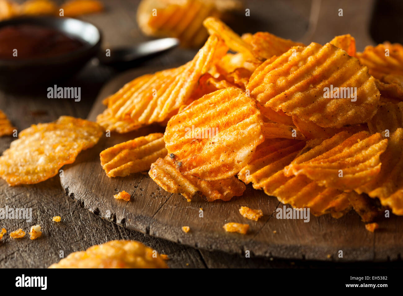 Hot Barbeque Potato Chips Ready to Eat Stock Photo - Alamy