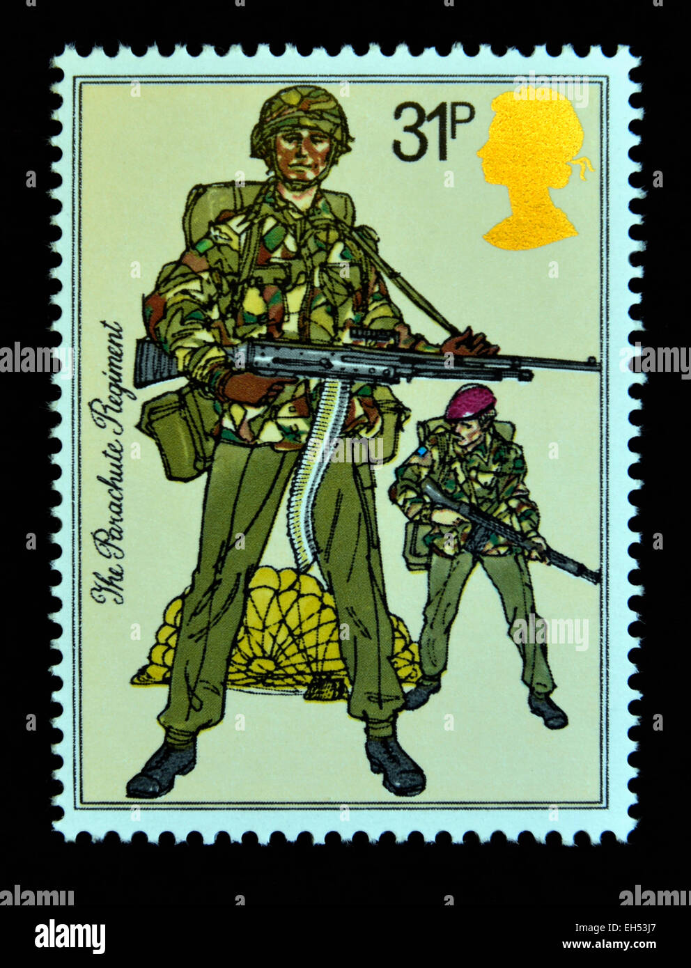 .Postage stamp. Great Britain. Queen Elizabeth II. 1983. British Army ...