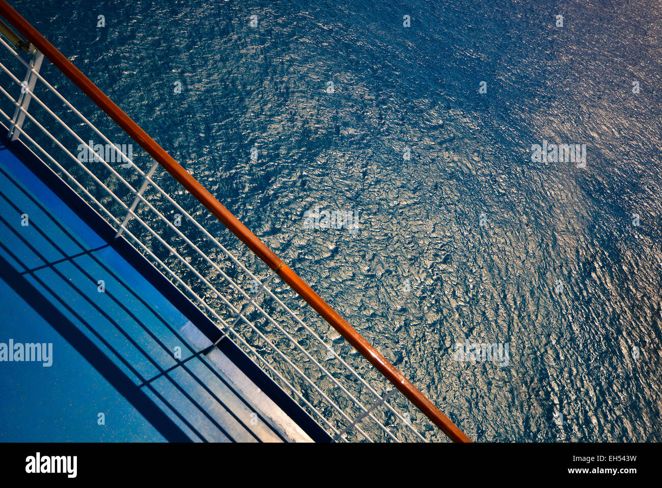 Cruise Ship Deck Railing View Stock Photo - Alamy