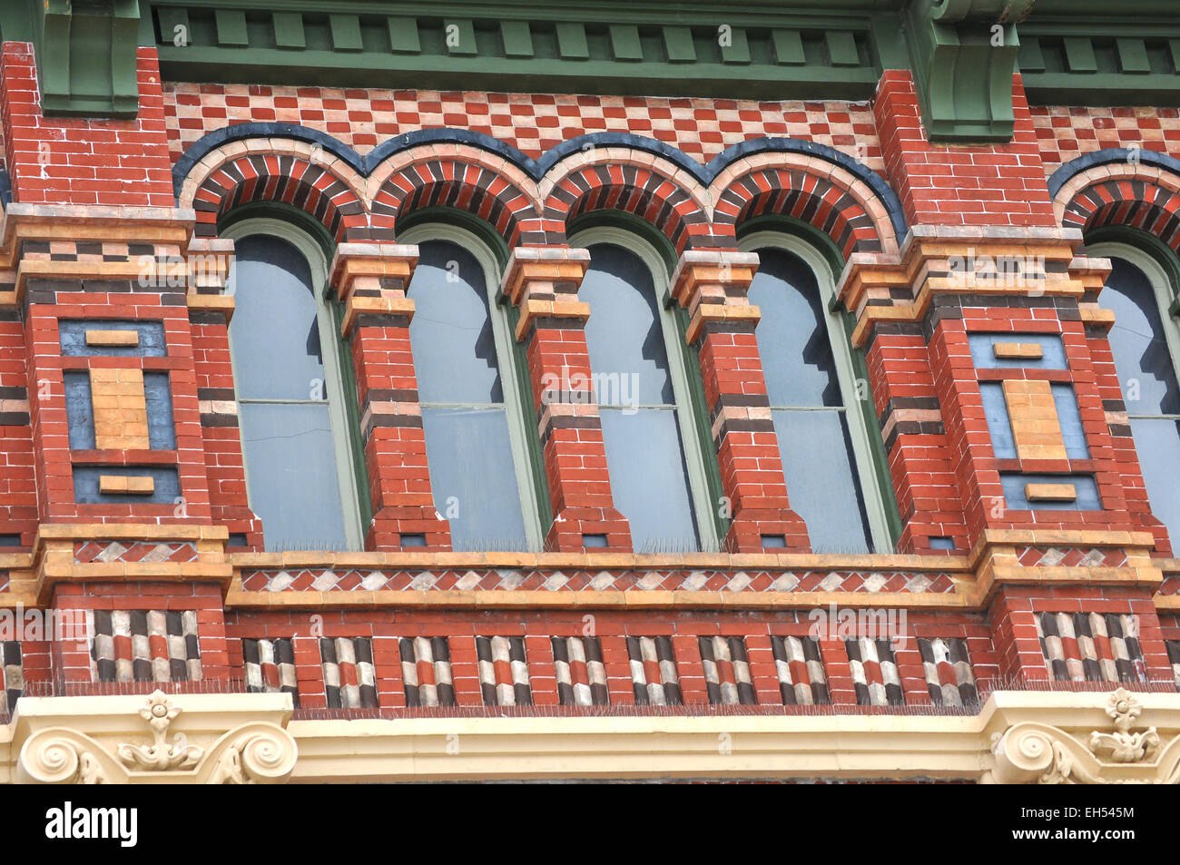 Diversity brick building, urban construction Stock Photo - Alamy
