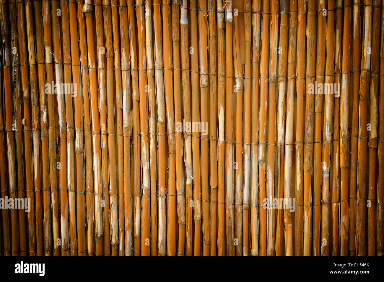 Reed fence garden Stock Photo - Alamy